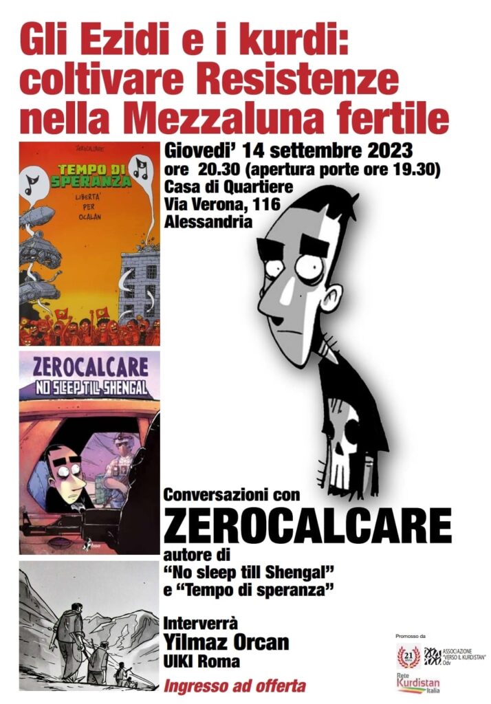 Alessandria - "No sleep till Shengal" e "Tempo di Speranza - Libertà per Ocalan" - Zerocalcare ...